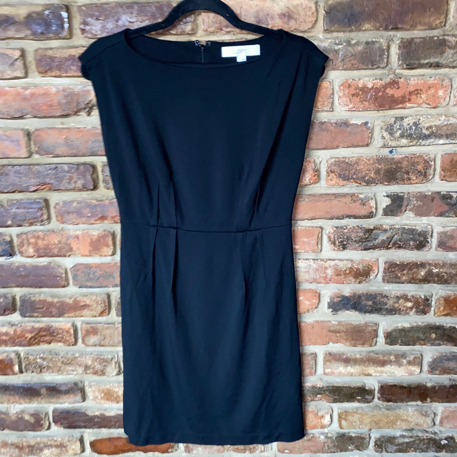 Loft Ann Taylor LOFT Black Sleeveless Pleated Sheath Mini Dress 2 | Grailed