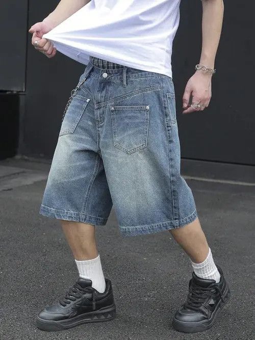 Hypebeast × Jean Pants Designer jeans jorts Y2K Drip shorts | Grailed