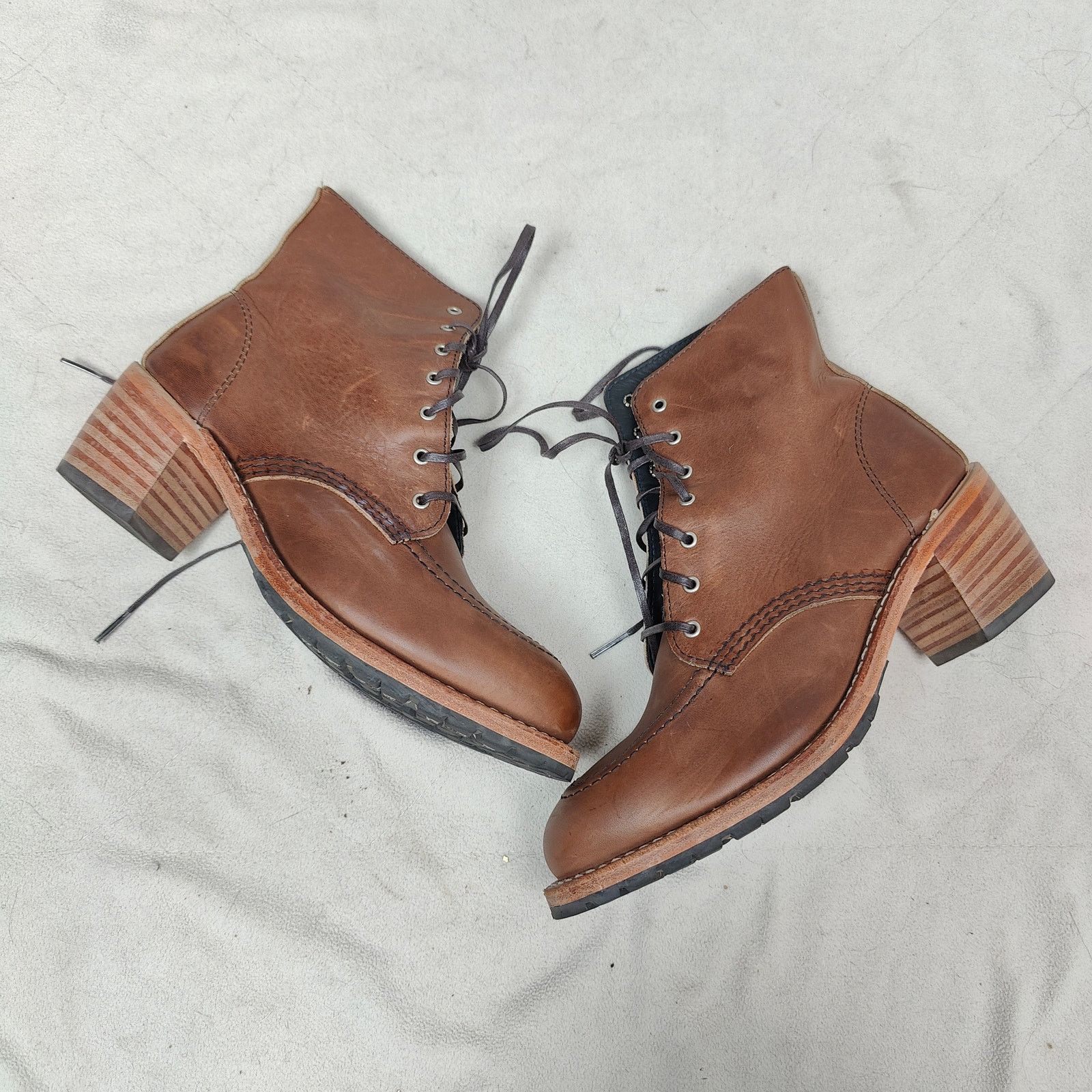 Red Wing Red Wing Clara Boots Womens 9 Red Leather Lace Up Combat | Grailed