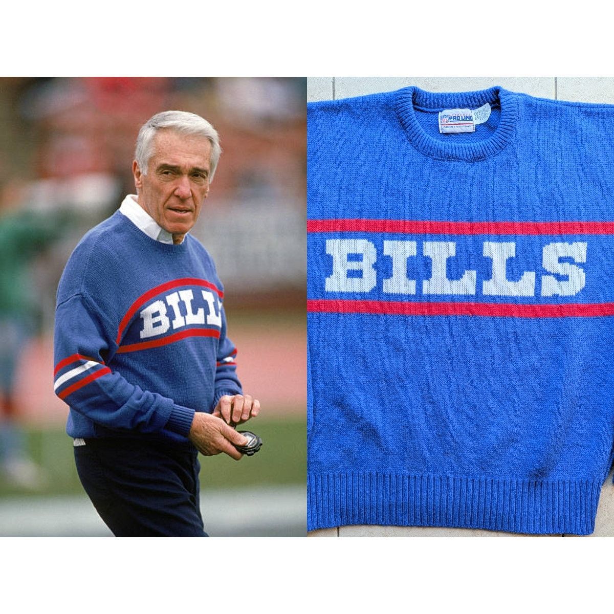 NFL Buffalo Bills 90s CLIFF ENGLE knit sweater MARV blue Pro vtg | Grailed