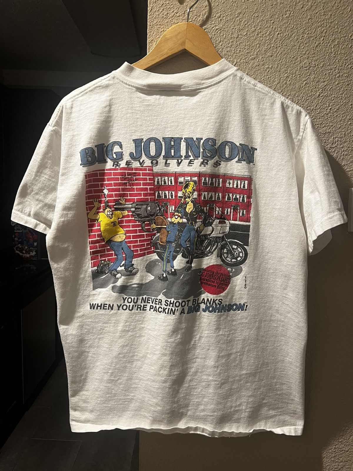 Vintage Vintage 90s Big Johnson Gun Funny Meme Cartoon Graphic Tee ...