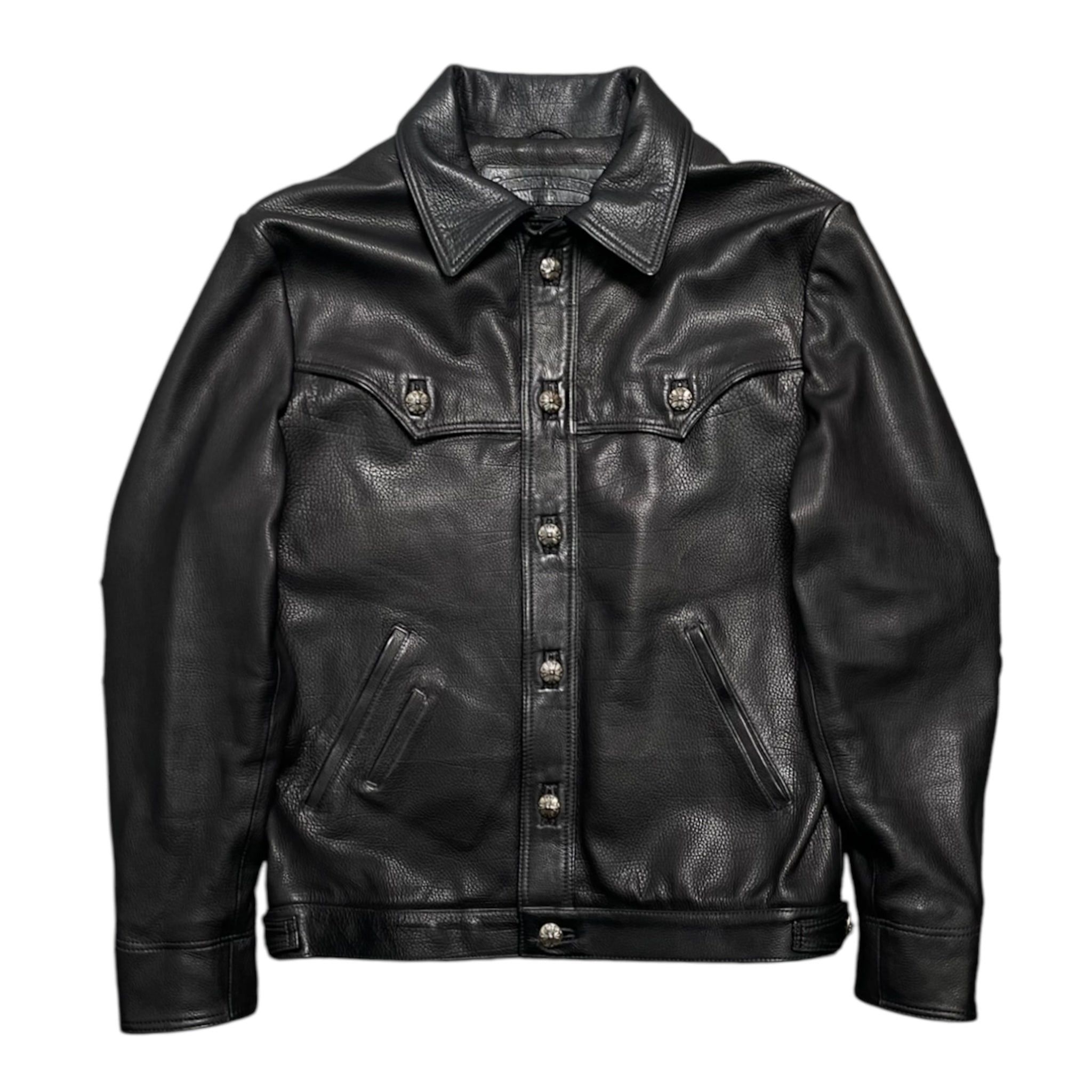 Chrome Hearts Floral Leather Jacket Black Black | Grailed