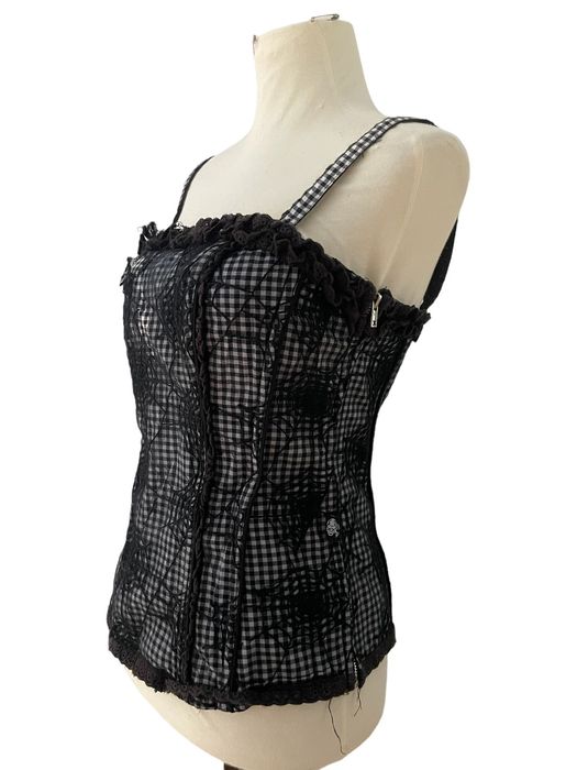 Vintage Black & white checkered spiderweb corset Tripp NYC | Grailed