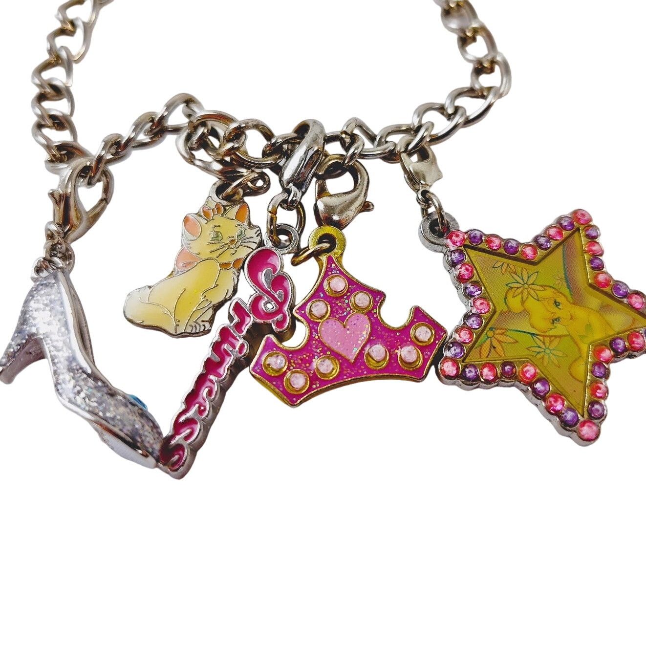 Disney Disney Princess Charm Bracelet Cinderella Marie Tinker Bell ...