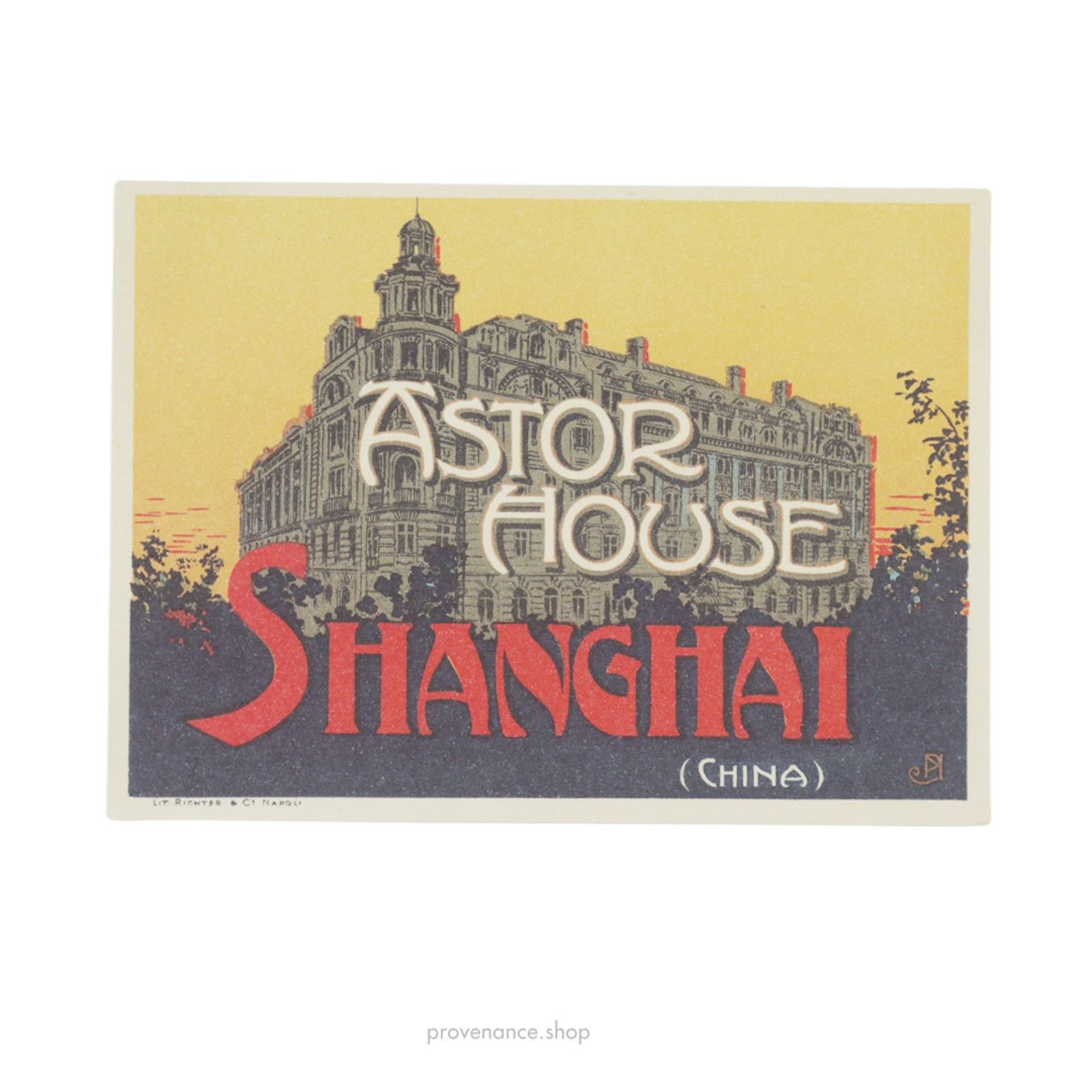 Louis Vuitton 🔴 Hotel Label Sticker Postcard - Astor House Shanghai ...