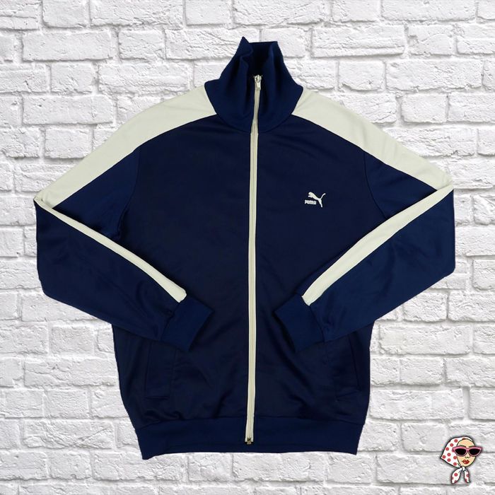 Vintage VINTAGE 80s PUMA NAVY TRACK JACKET | Grailed