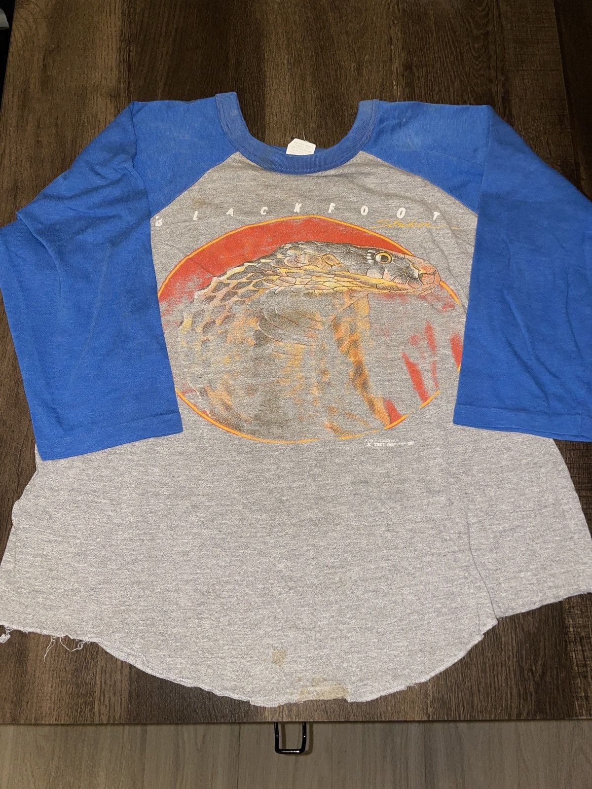 Band Tees × Vintage Blackfoot Strikes 1979 Vintage Raglan Band Tee ...