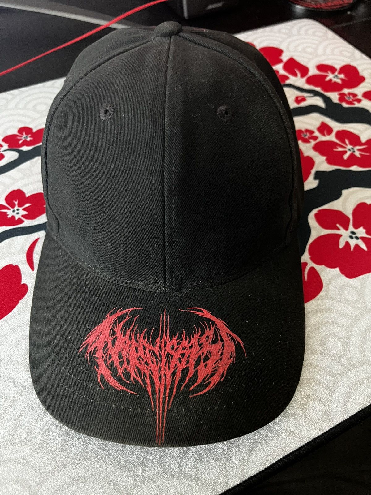 Playboi Carti Playboi Carti Red Black Narcissist Hat Cap | Grailed