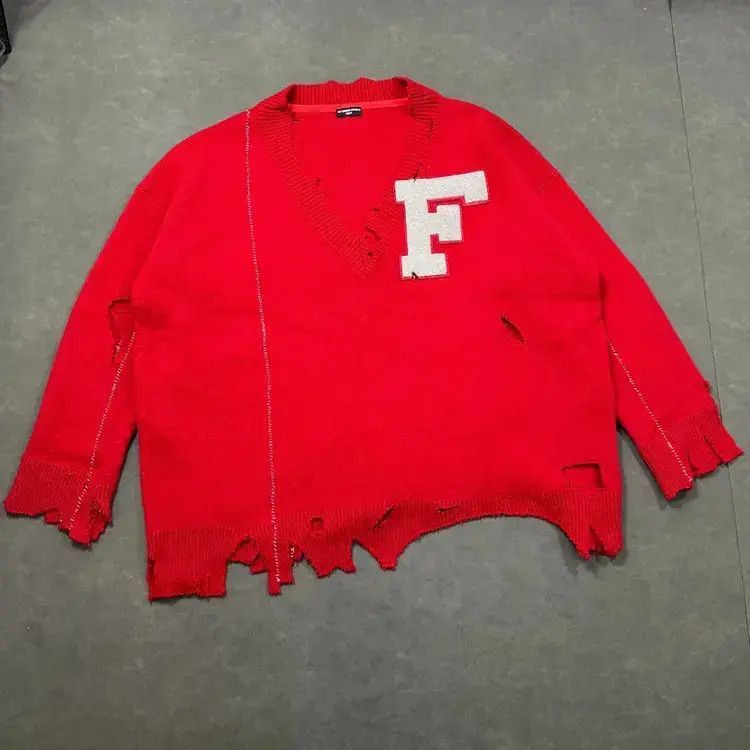 Raf Simons Sz1 Raf Simons 16AW Archive Redux Distressed Knitwear | Grailed