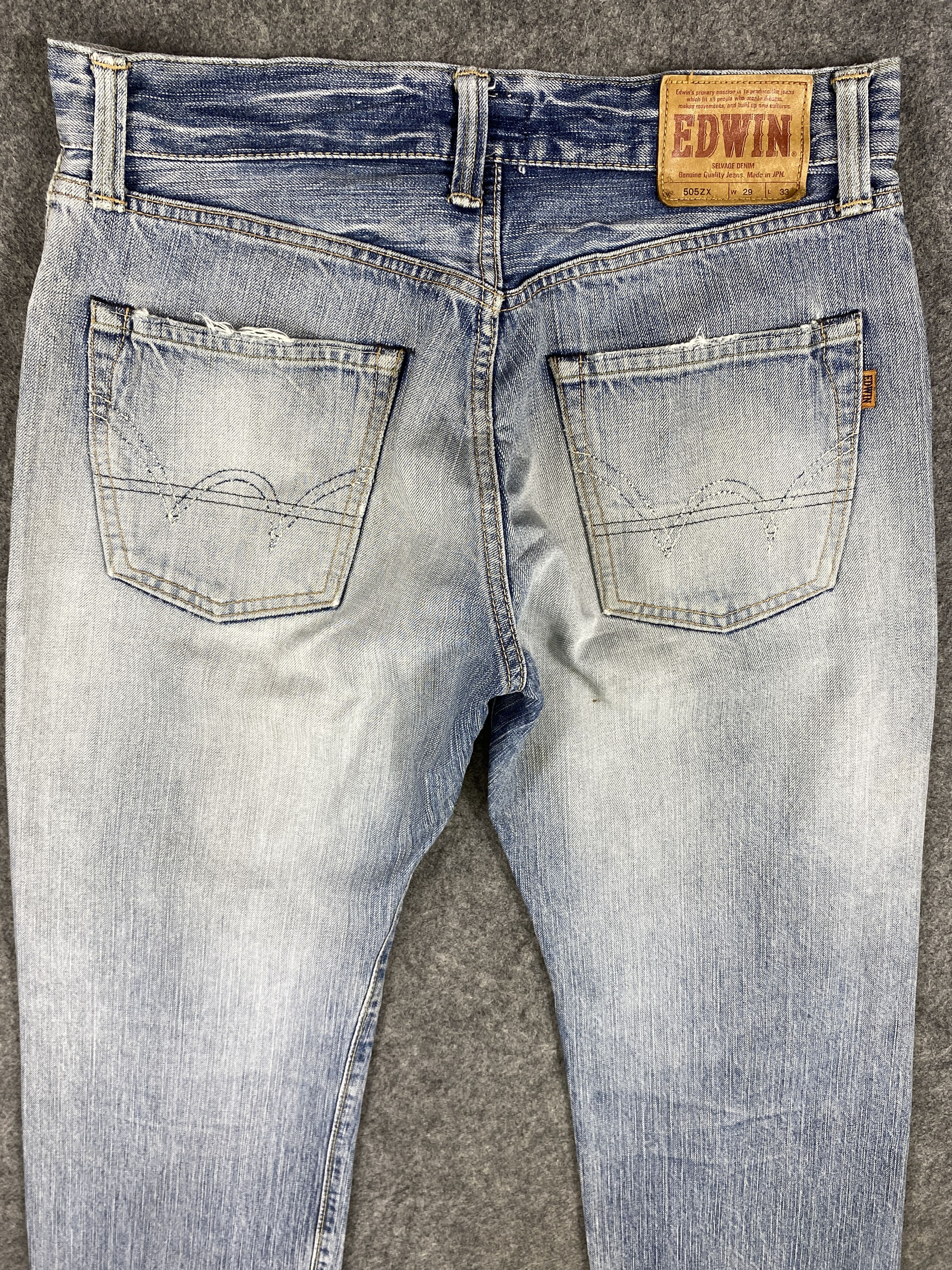 Edwin Vintage Edwin 505ZX Selvedge Denim Japan Distressed Jeans | Grailed