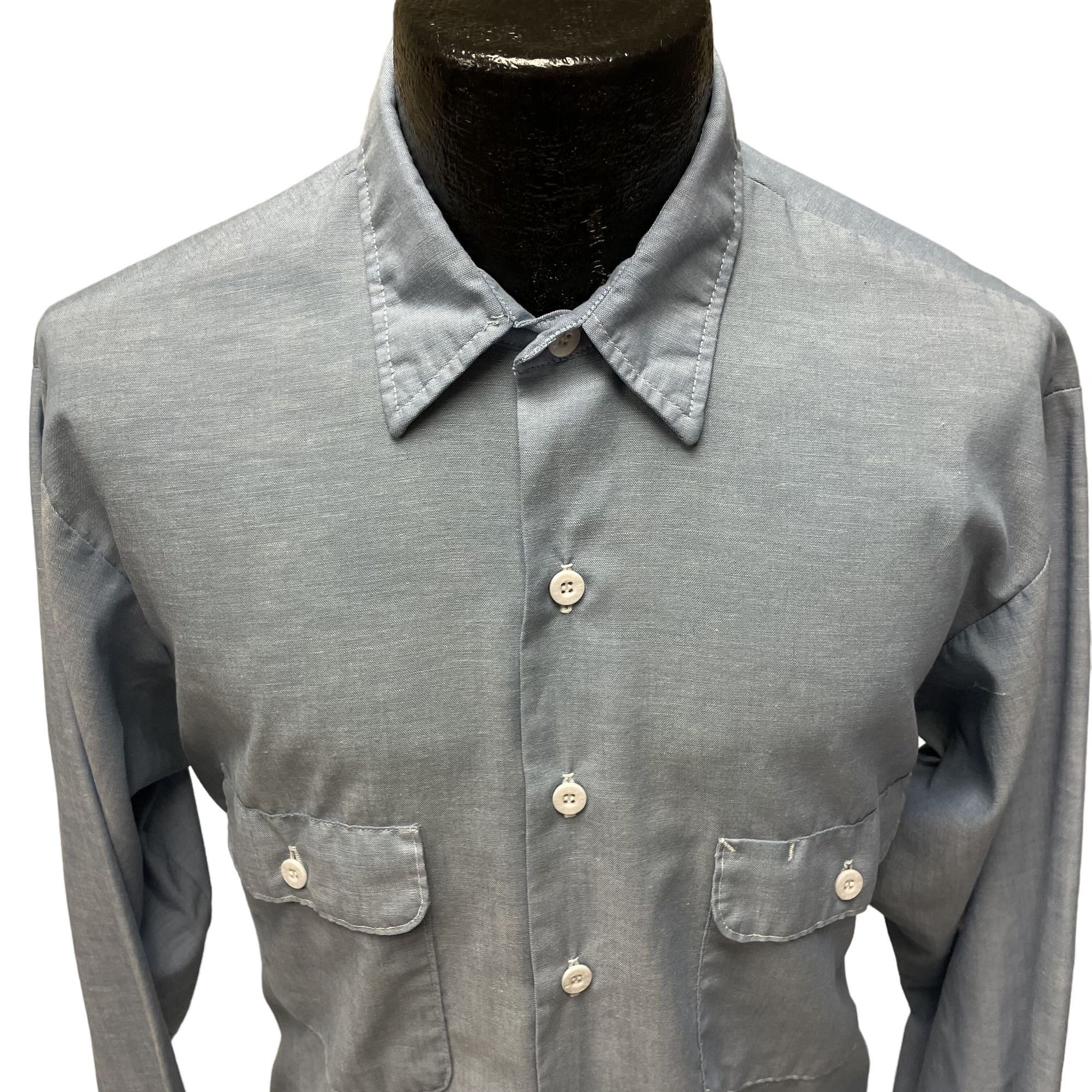 Big Mac Vtg BiG Mac CHAMBRAY Work Wear CHORE Mechanic Shop Shirt | Grailed