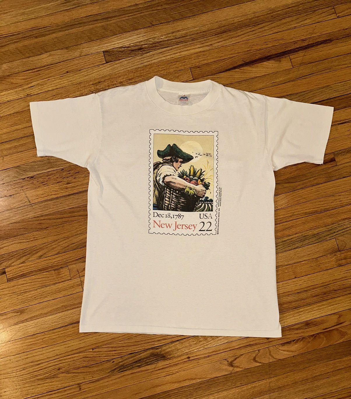 Made In Usa × Vintage Vintage 1990 USPS New Jersey Constitution Stamp T ...