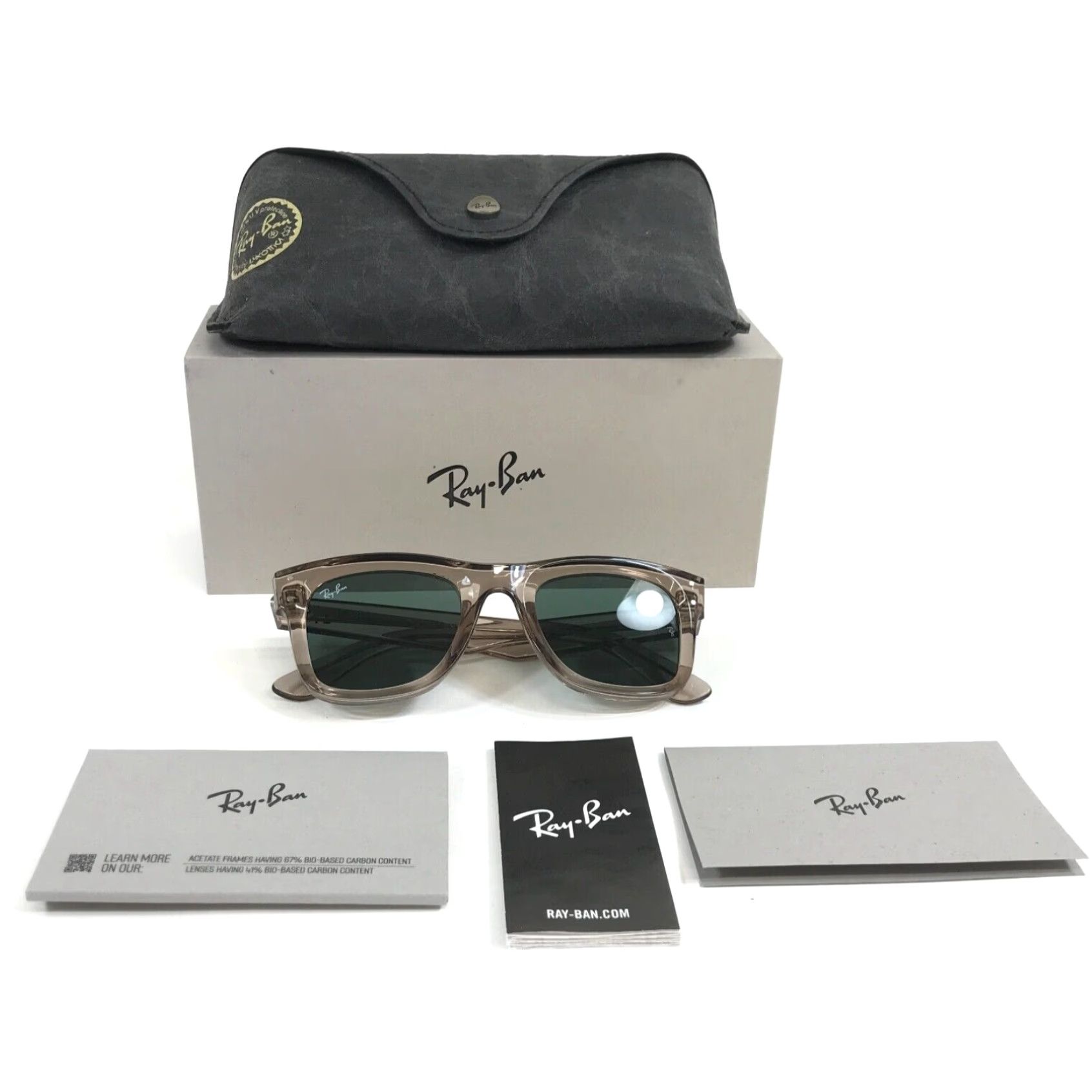 Vintage Authentic Luxury Ray-Ban Wayfarer Reverse Light Brown Frames ...