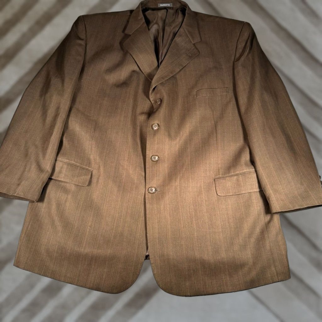 Vintage Mens Vanetti Brown Business Casual Suit Sport Coat Blazer Four ...