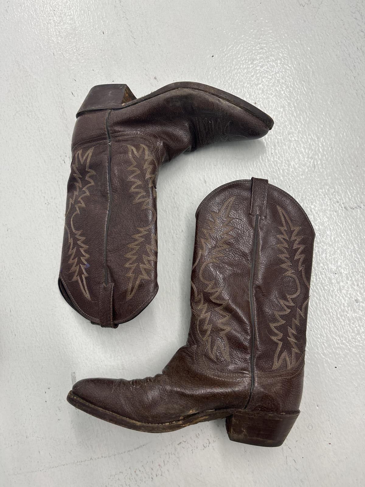 Dan Post Western Boot DP Vintage Brown Leather Cowboy Boots with ...