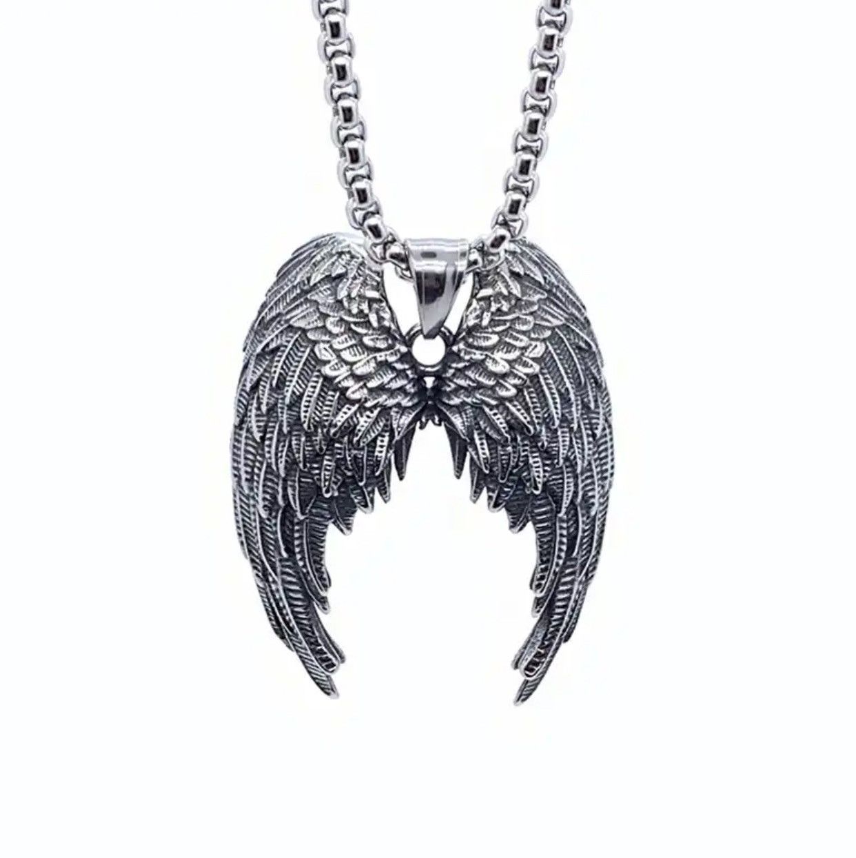 Cuban Link Chain Angle Wing Pendant Necklace | Grailed