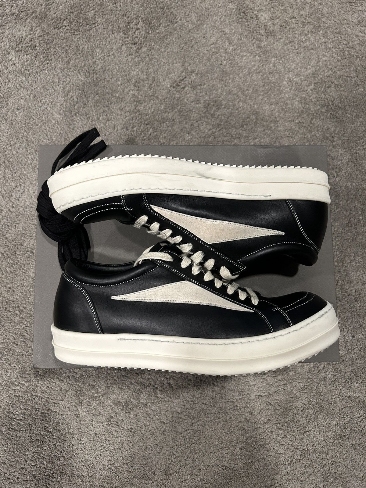 Rick Owens OG ALL Rick Owens Vintage Sneakers Leather Black | Grailed