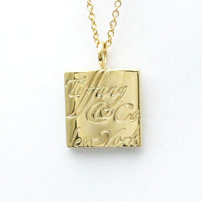 Tiffany & Co. Tiffany Notes Square Necklace Yellow Gold No Stone Men ...