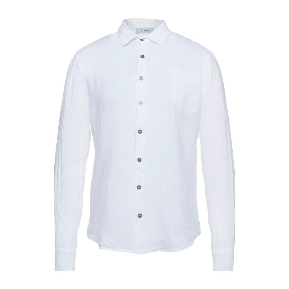 Alpha Studio Alpha Studio Alpha Studio Chic White Linen Shirt | Grailed
