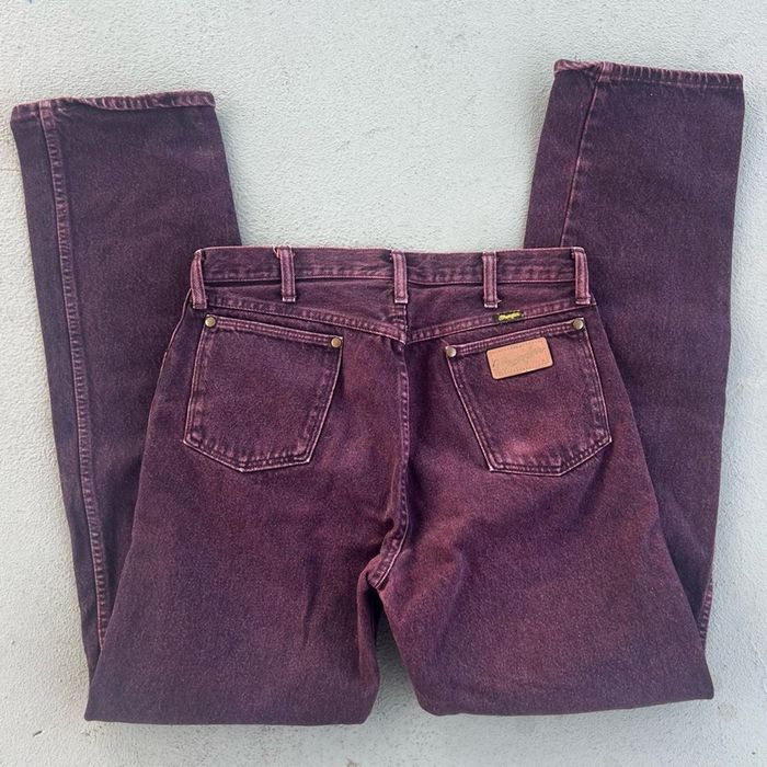 Wrangler 90s Wrangler Maroon Plum Overdyed Cowboy Cut Acid Jean 33x36 ...