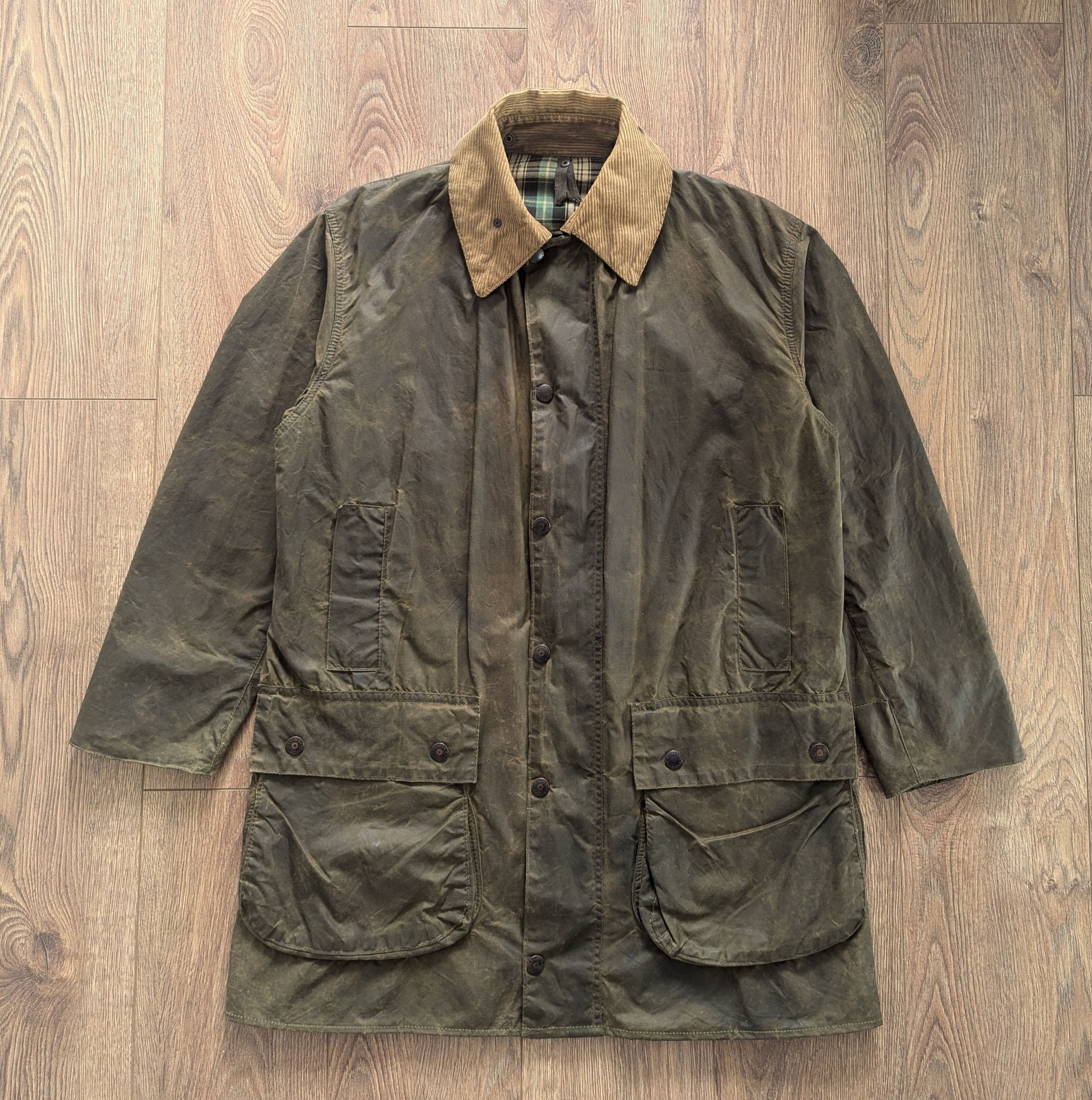 Barbour × Waxed Barbour Border Wax Jacket Made In England Green Waxed ...