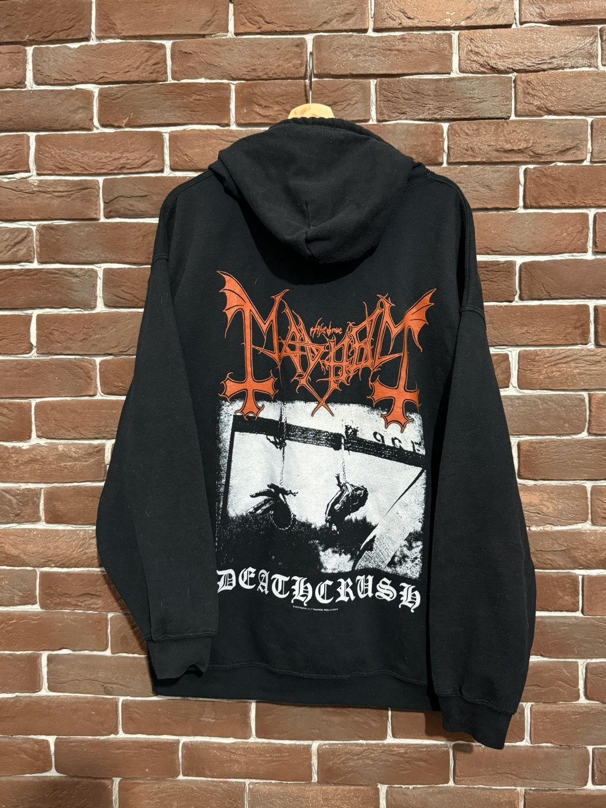 Vintage Rare Mayhem Deathcrush Band Black Metal Zip Hoodie | Grailed