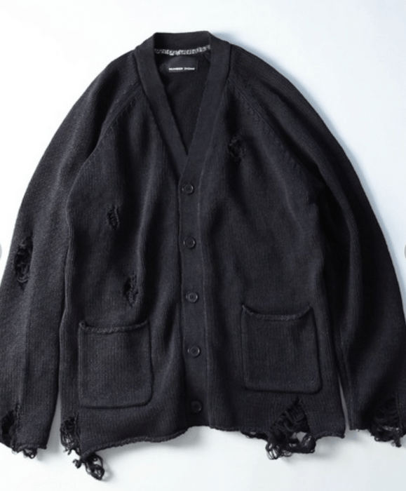 Number (N)ine Number nine RIPPED KNIT VINTAGE CARDIGAN crush | Grailed