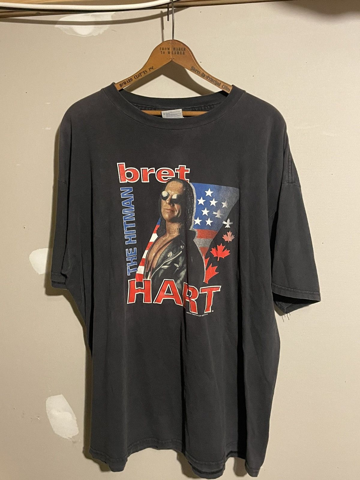 Rare × Vintage × Wcw/Nwo vintage 90s wcw brett hart wrestling t shirt ...