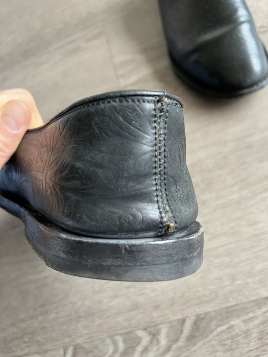 Viberg Black Floral Print Shell Cordovan Slippers | Grailed