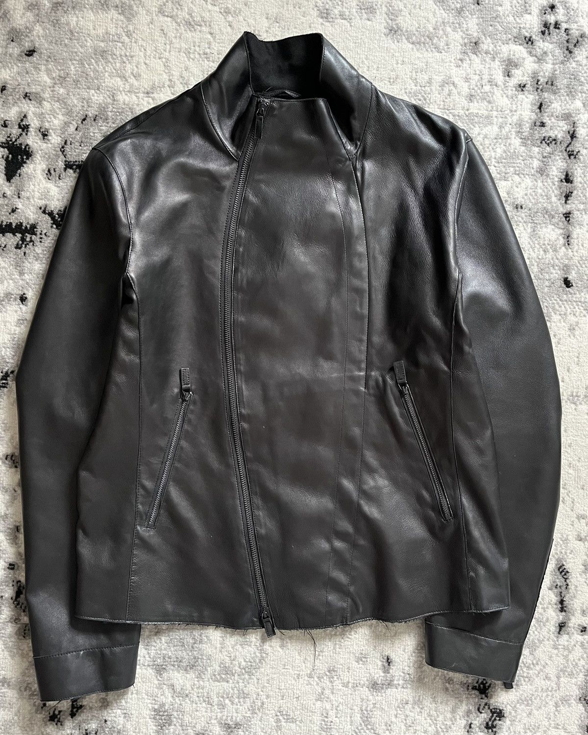 Archival Clothing AW11 Armani Signature Leather Statement Jacket | Grailed