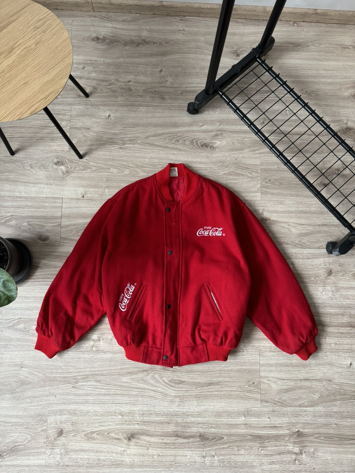 Coca Cola × Streetwear × Vintage Vintage 90s Coca Cola Wool Varsity ...