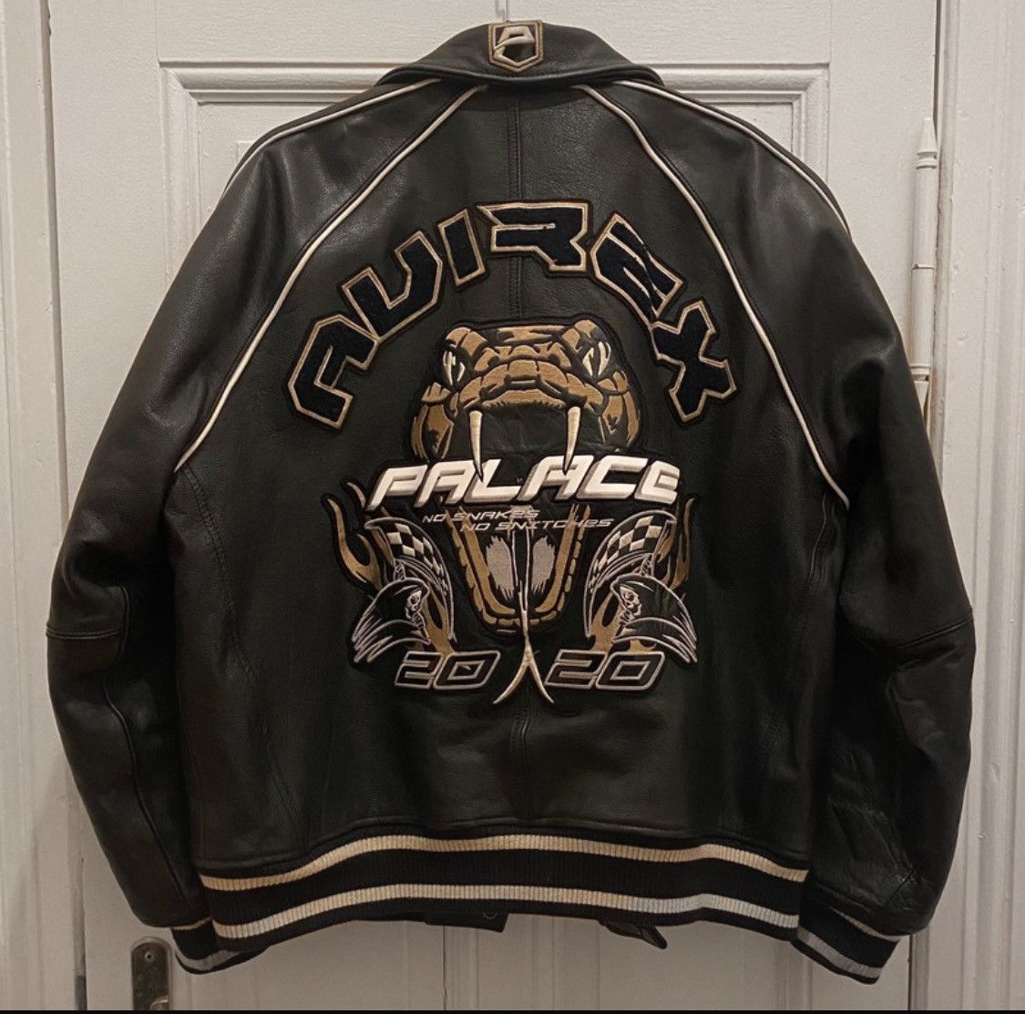 Avirex × Palace Palace x Avirex Leather Jacket 2020 | Grailed