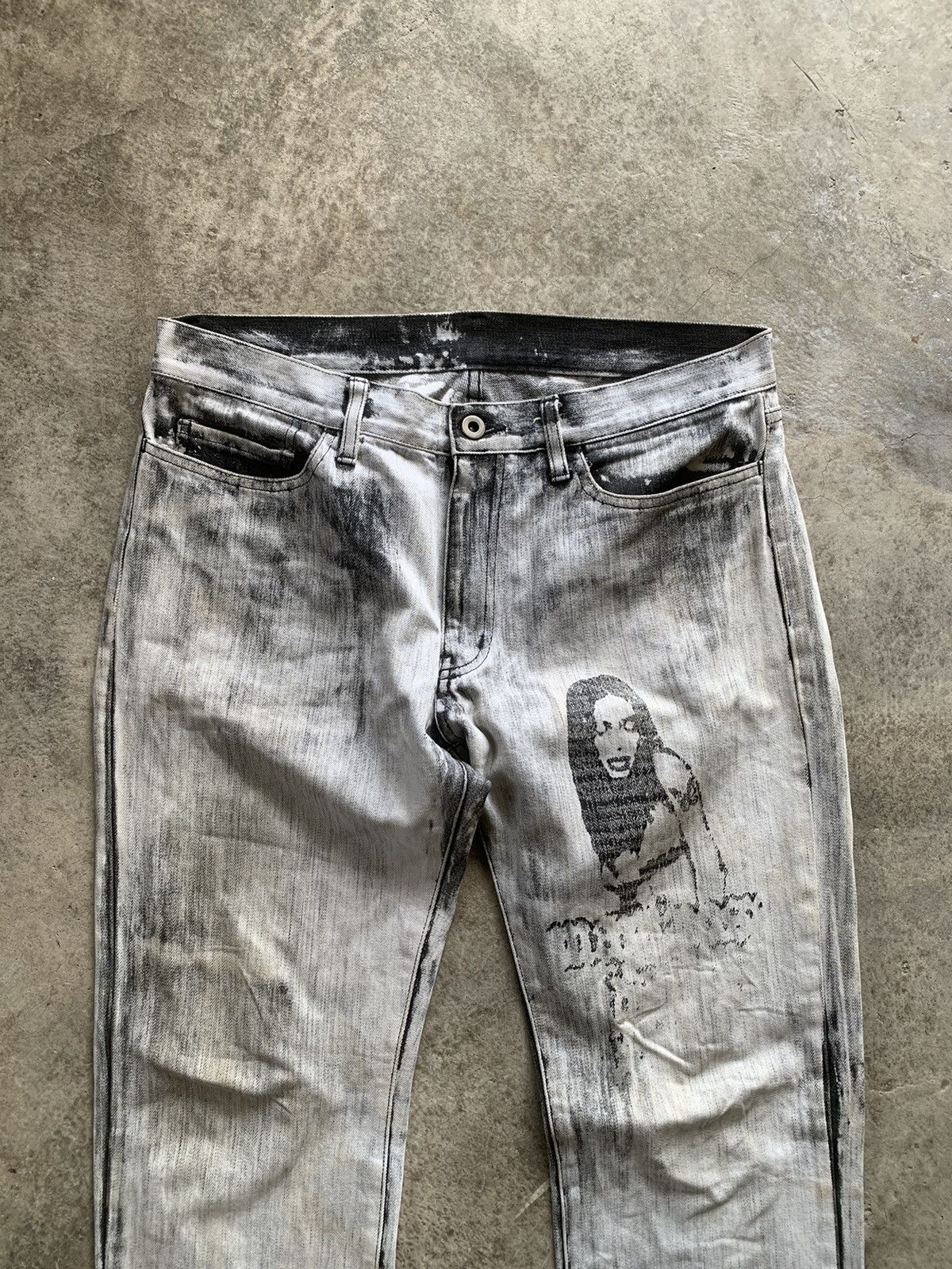 Japanese Brand Edge Rupert mudwash / painted bootcut jeans | Grailed