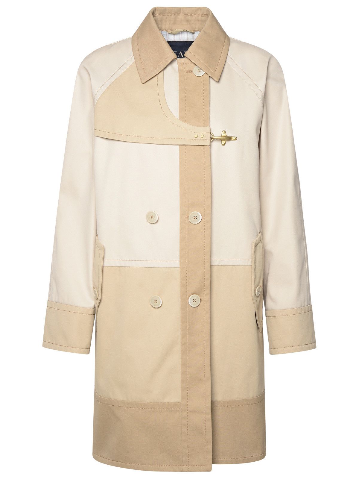 Fay Double-Breasted Trench Coat In Beige Cotton Blend | Grailed