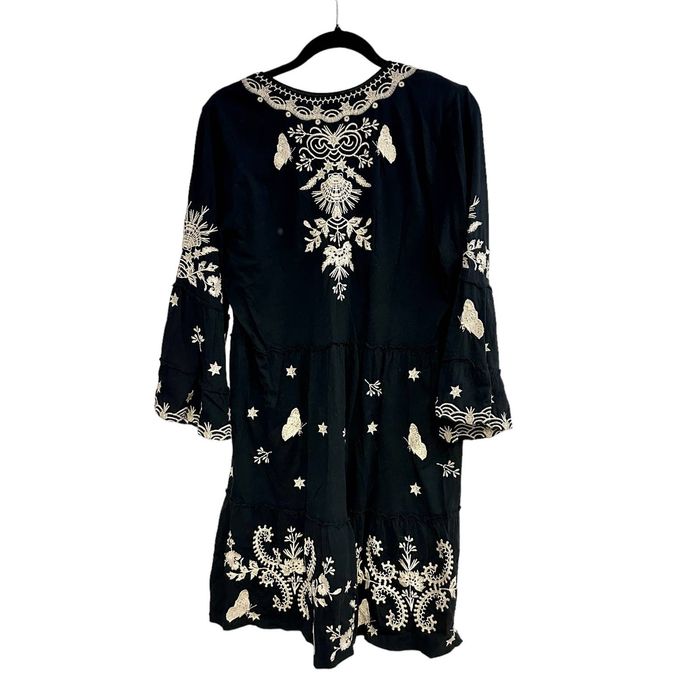 Johnny Was Johnny Was Los Angeles Arzella Knit Easy Tiered Dress Black ...