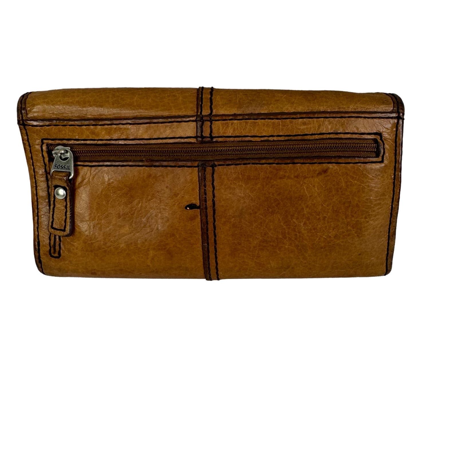 Fossil FOSSIL Key Per Womens Brown Leather TRIFOLDER Wallet | Grailed