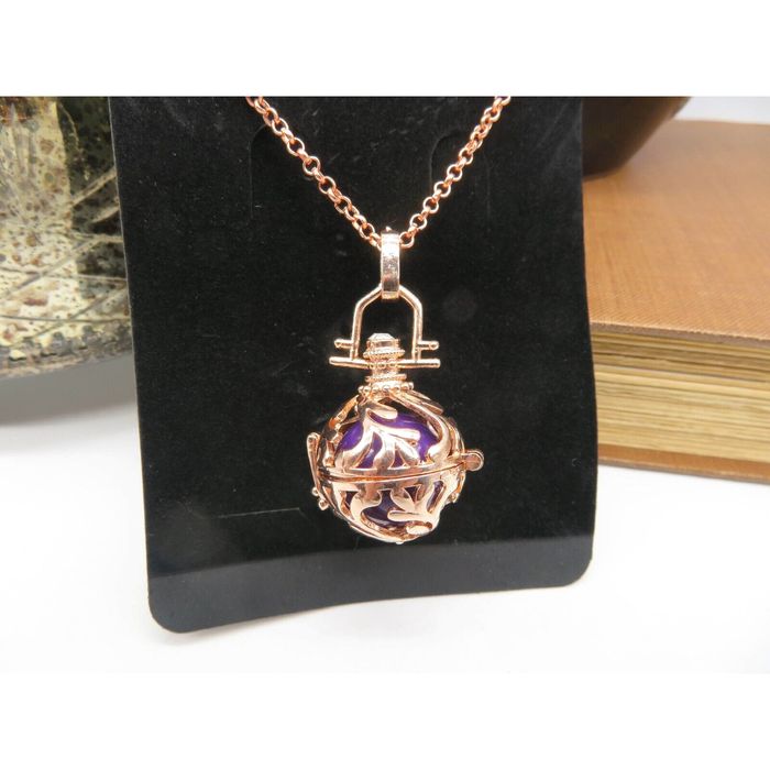 Designer Rose Gold Purple Faux Poison Bottle Pendant Necklace Z22 | Grailed
