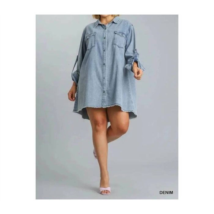 Designer UMGEE Dress With Unfinished Hem In Denim | Grailed