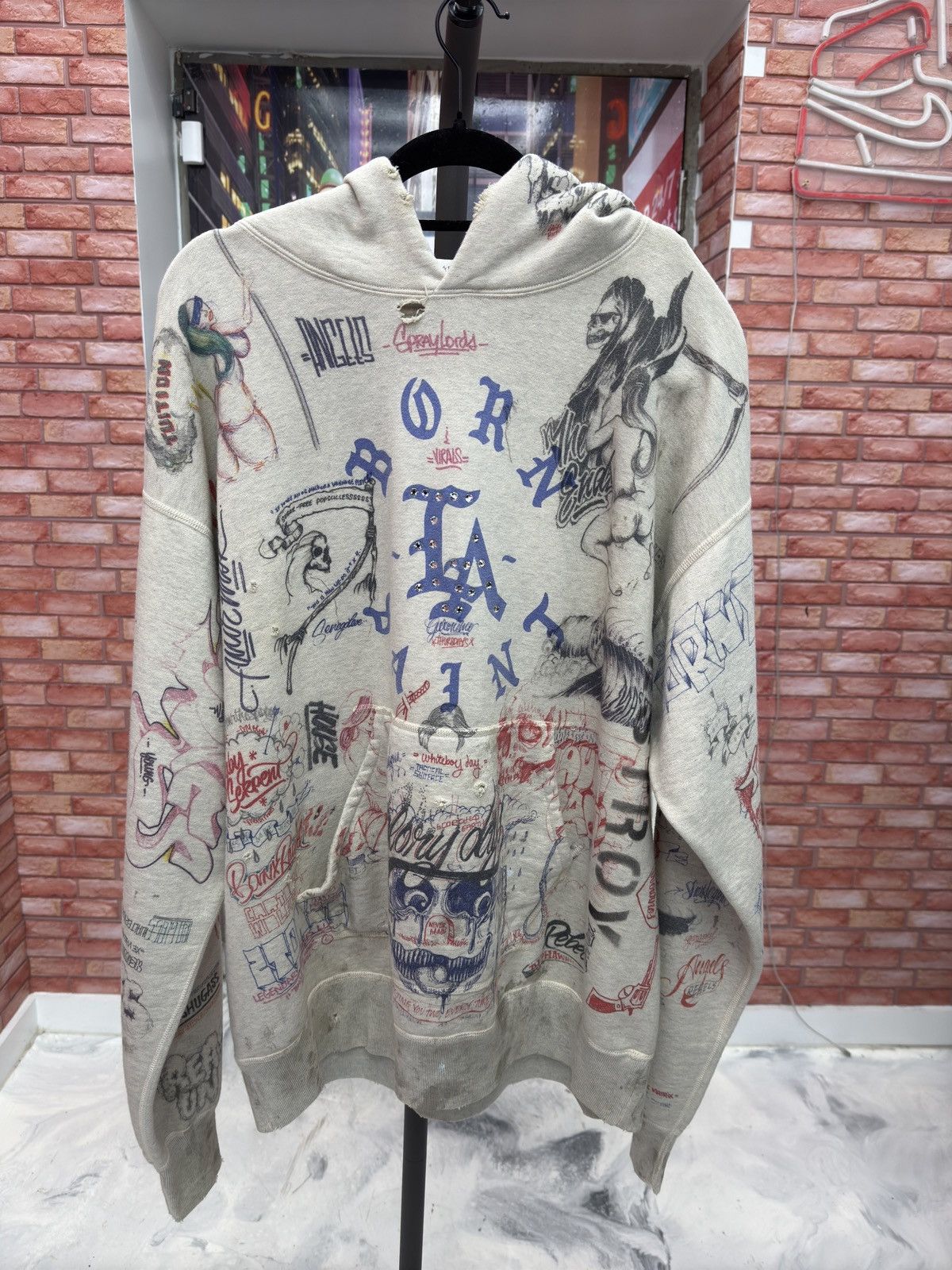 Saint Michael Saint Michael Born x Raised Graffiti Hoodie | Grailed