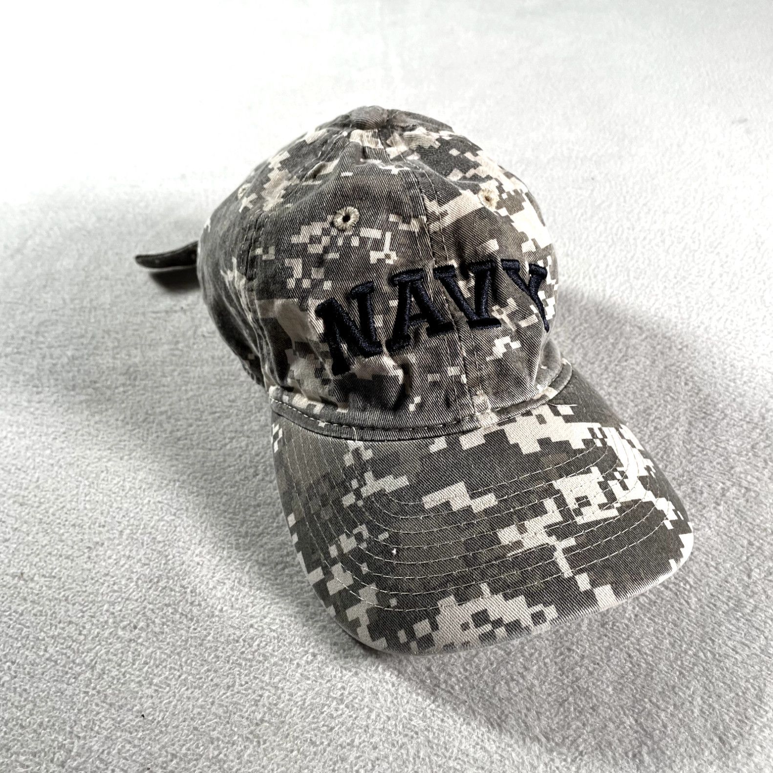 Our Legacy Navy Hat Mens Adjustable Gray Digital Camo Baseball Cap Hat ...
