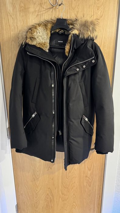 Mackage EDWARD 2-in-1 down parka w/ hooded bib & natural fur for men ...