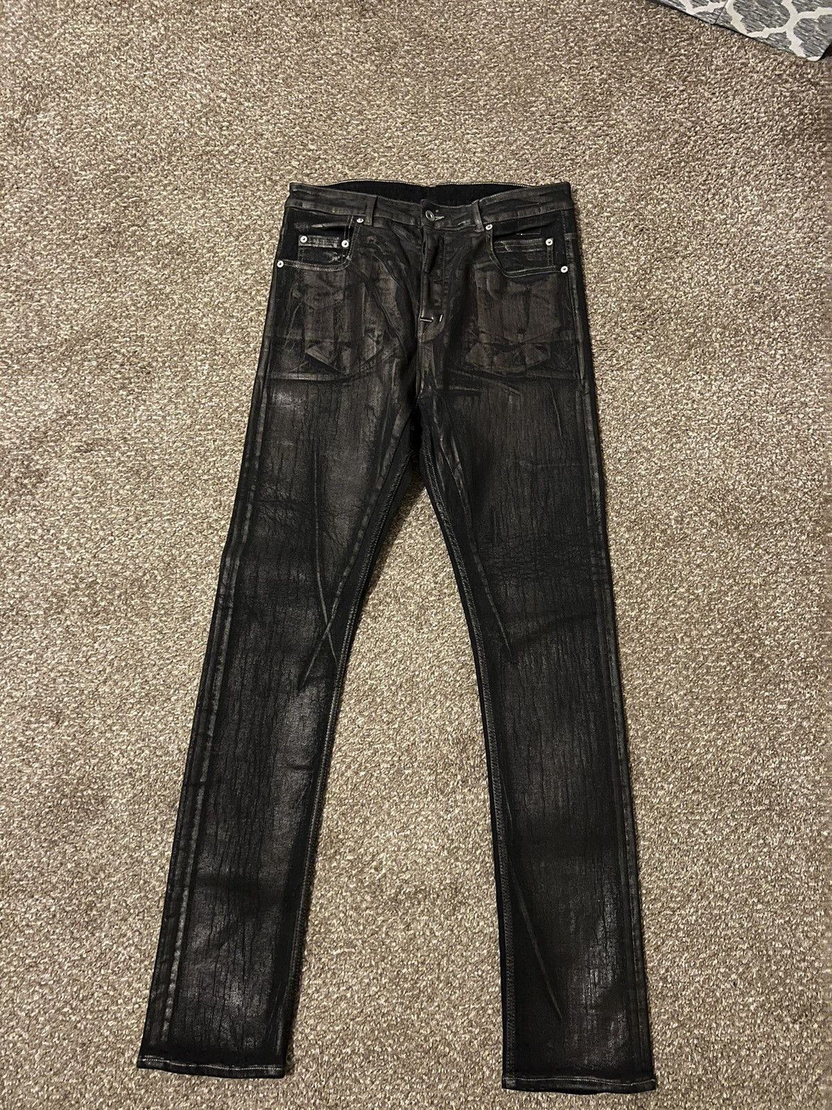 Rick Owens *Sample* Rick Owens Foil Waxed Denim | Grailed