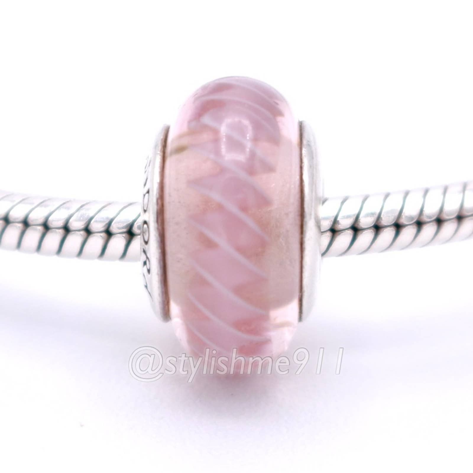 pandora Authentic PANDORA Pink Zig Zag Murano Glass Charm | Grailed