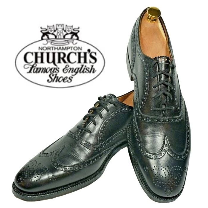 Churchs Church's Famous English Shoe Men 10 Black Leather Wingtip | Grailed