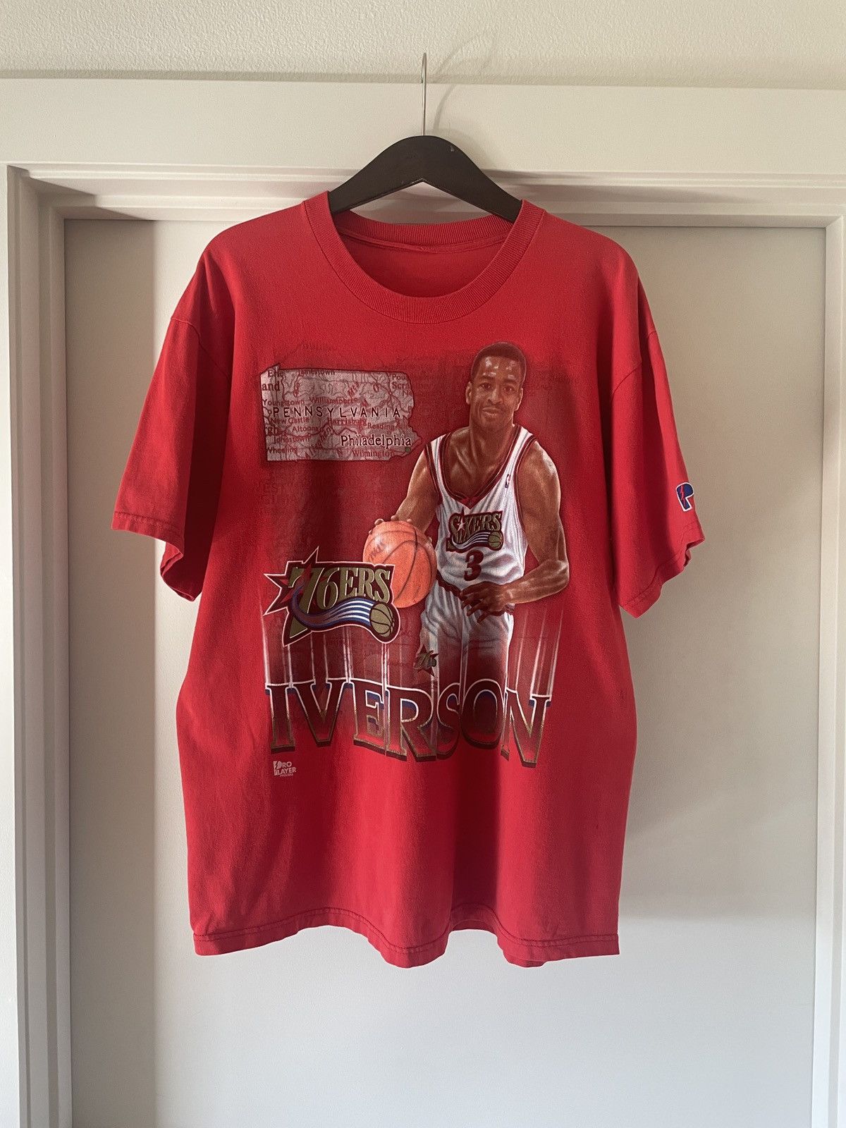 NBA × Pro Player × Vintage 90s Allen Iverson Philadelphia Sixers #3 ROY ...