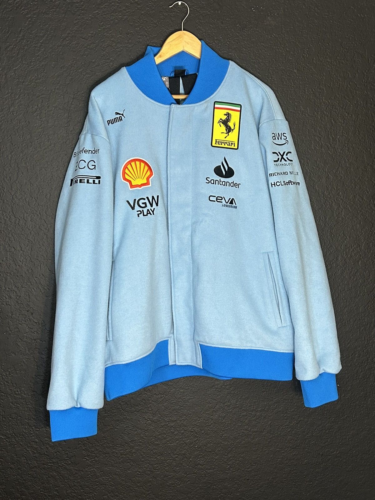 Puma Puma Scuderia Ferrari Team Miami F1 Varsity Jacket 2024 | Grailed