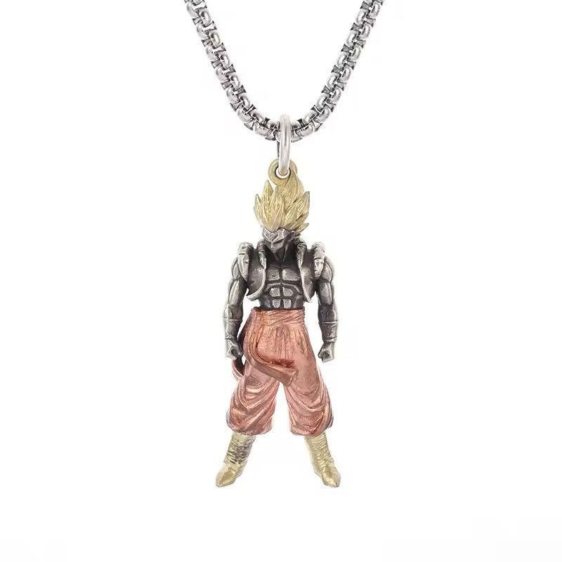 Chain × Cuban Link Chain × Jewelry Super Saiya Son Goku Cartoon Pendant ...