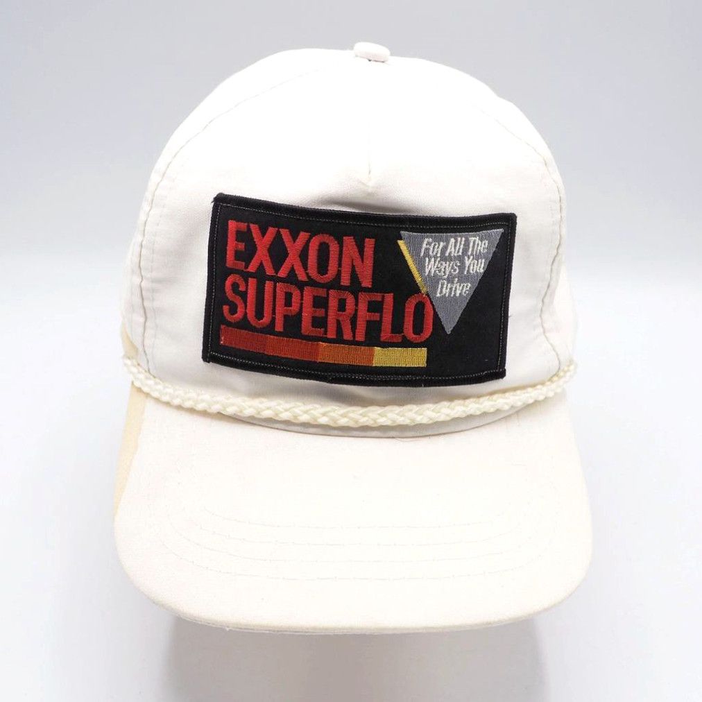 Vintage Snapback Trucker Farmer Hat Cap Exxon Super Flo Petroleum | Grailed