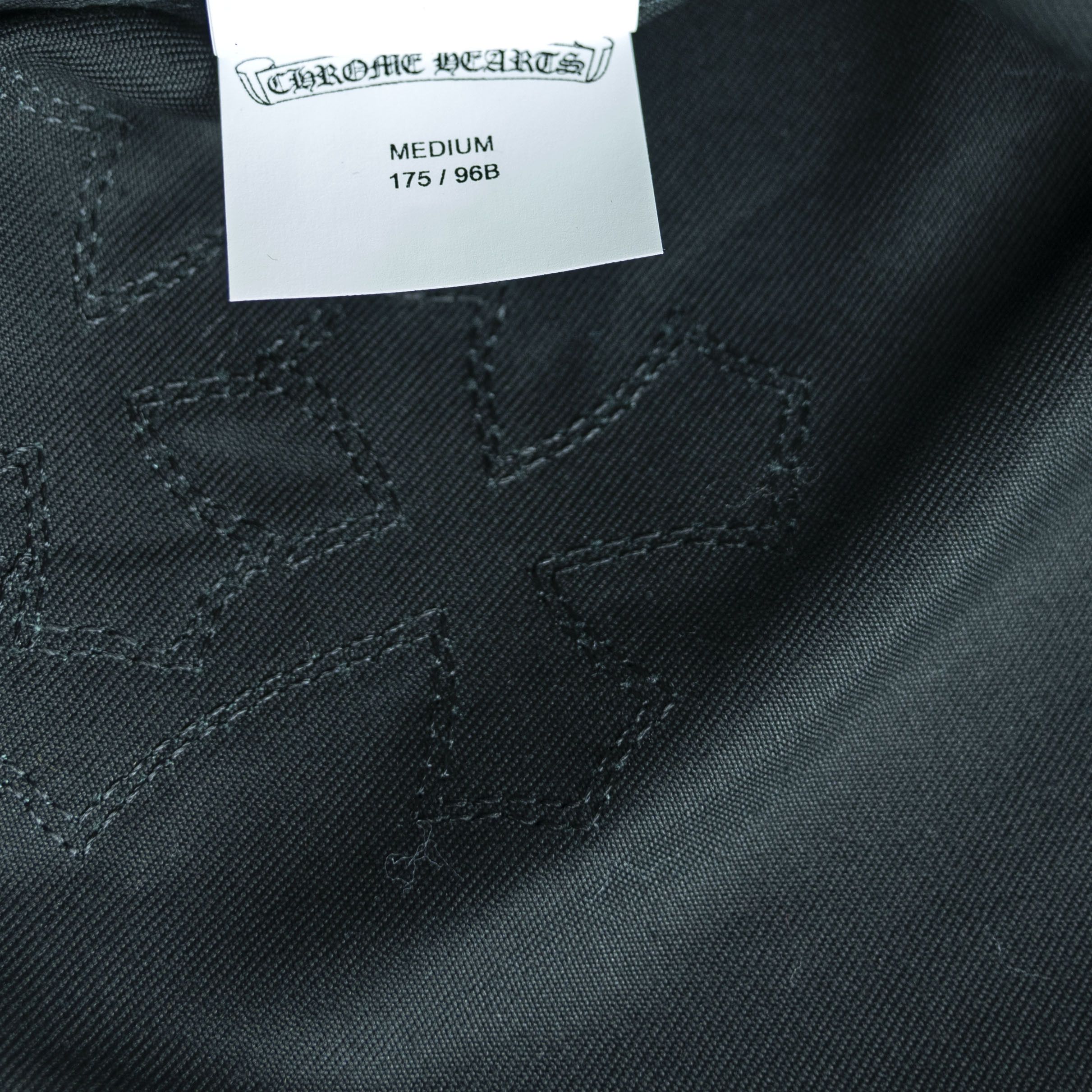 Chrome Hearts × Made In Usa Chrome Hearts Work Dog Black Leather Leopard 20 Patches | Grailed