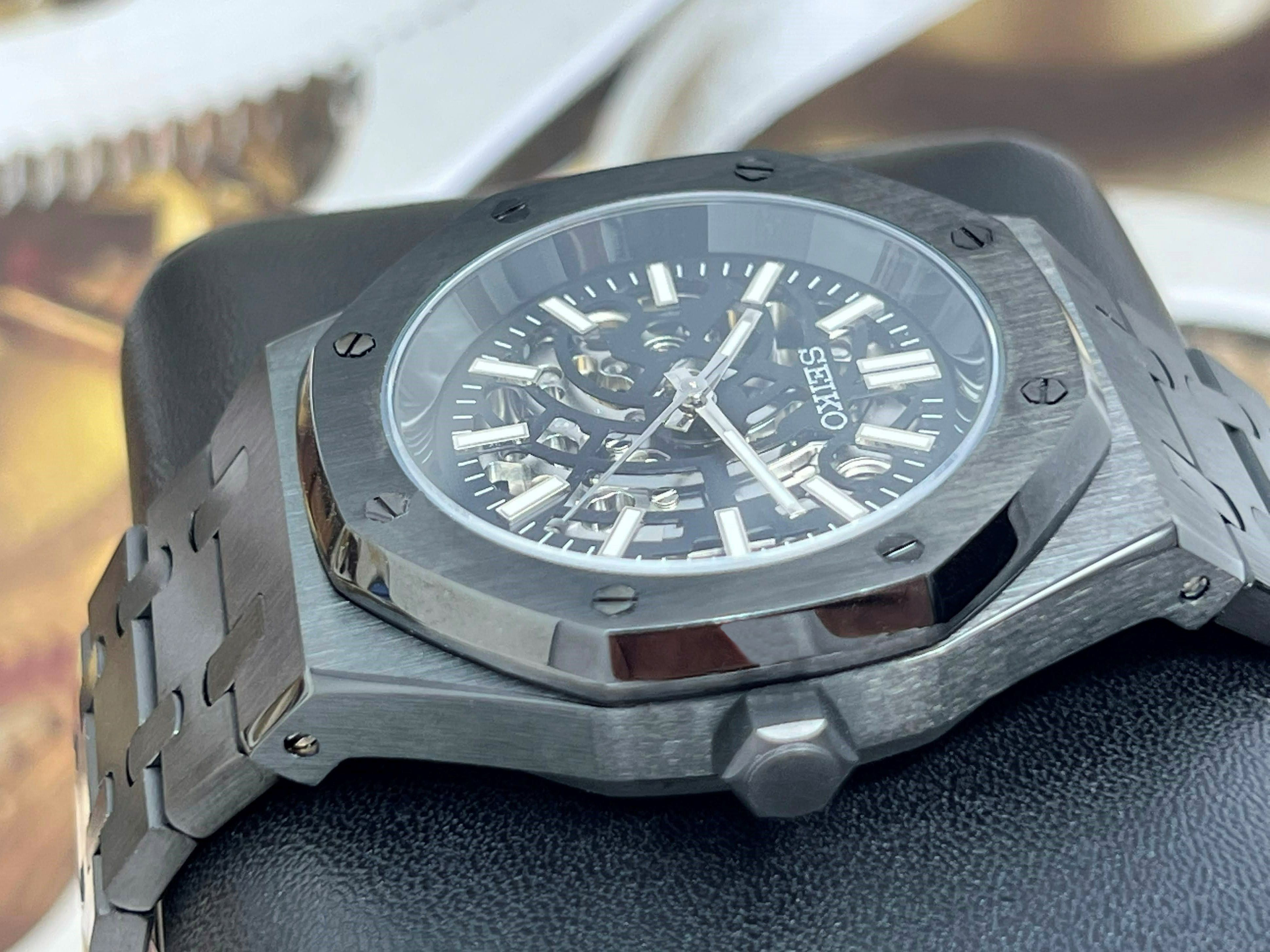 Seiko Seikoak Skeleton Watch - Blacked Out See Through Open Heart | Grailed